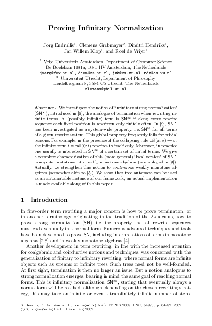(PDF) Proving Infinitary Normalization