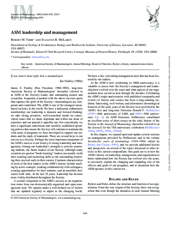(PDF) ASM leadership and management