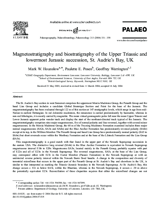 (PDF) Magnetostratigraphy and biostratigraphy of the Upper Triassic and ...