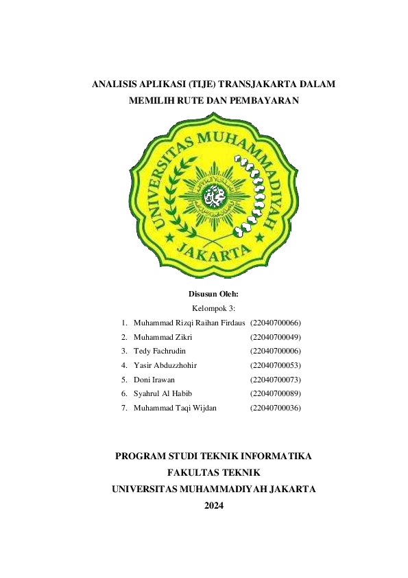 (PDF) Analisis Aplikasi Tije