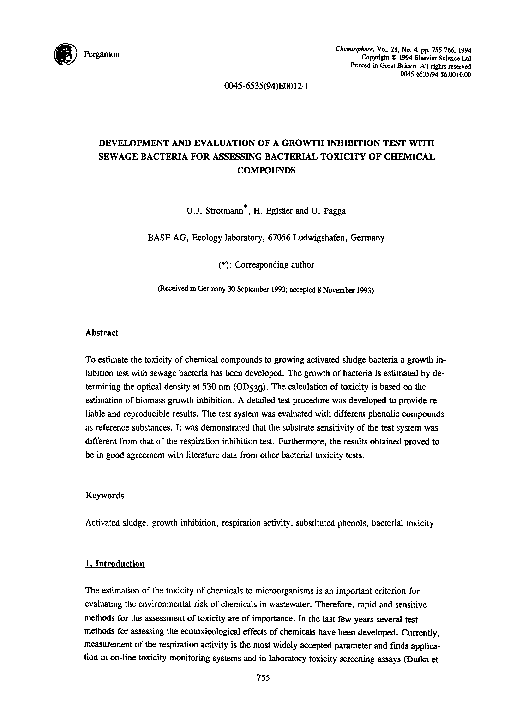 (PDF) Development and evaluation of a growth inhibition test with ...