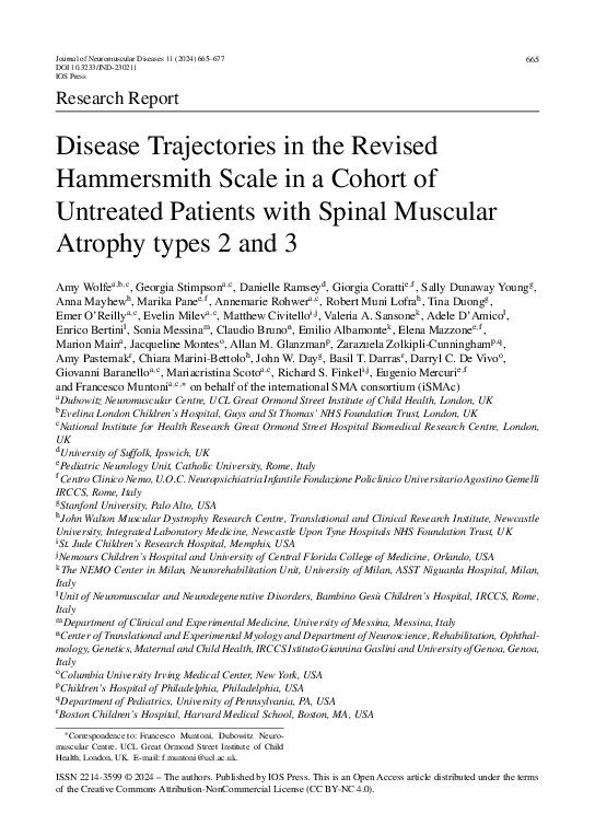 (PDF) Disease Trajectories in the Revised Hammersmith Scale in a Cohort ...