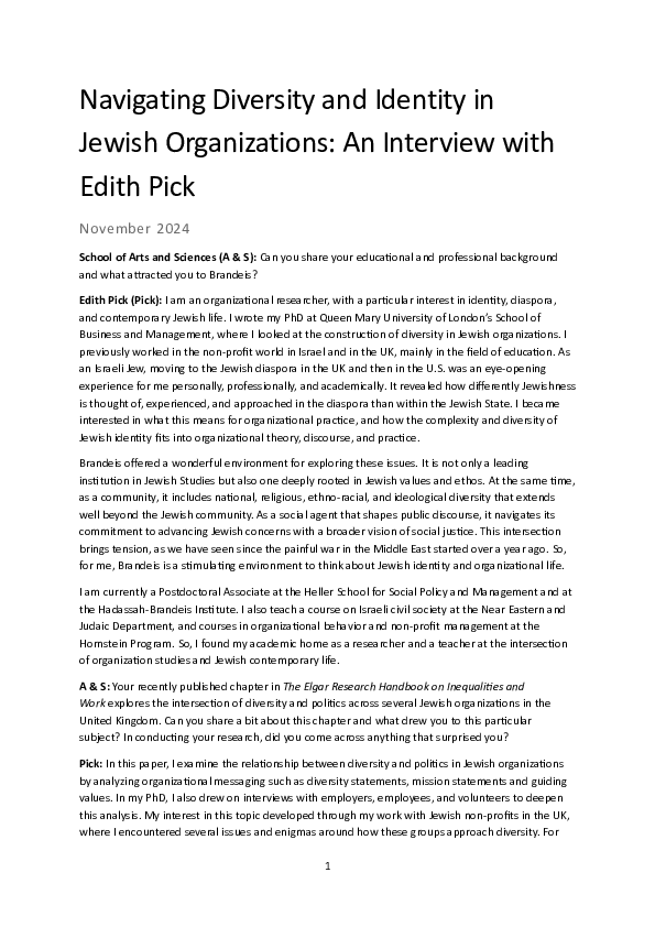 (PDF) Edith Pick interview