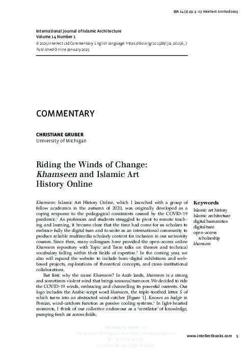 (PDF) "Riding the Winds of Change: Khamseen and Islamic Art History Online"