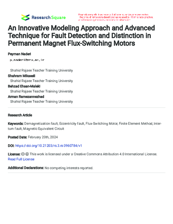 (PDF) An Innovative Modeling Approach and Advanced Technique for Fault Detection and Distinction ...