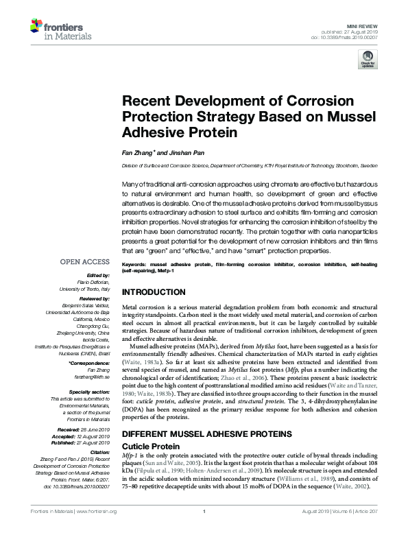 (PDF) Recent Development of Corrosion Protection Strategy Based on ...