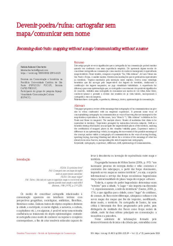 (PDF) Devenir-poeira/ruína: cartografar sem mapa/comunicar sem nome