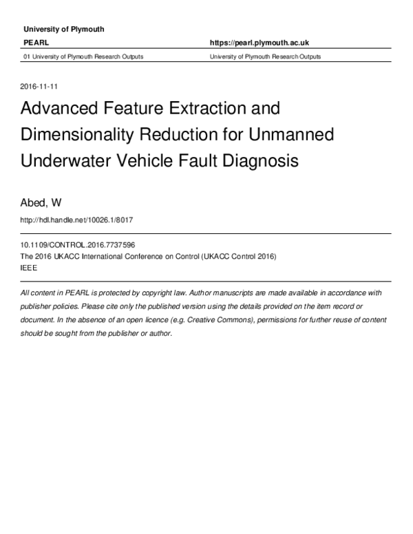 Advanced feature extraction and dimensionality reduction for unmanned ...