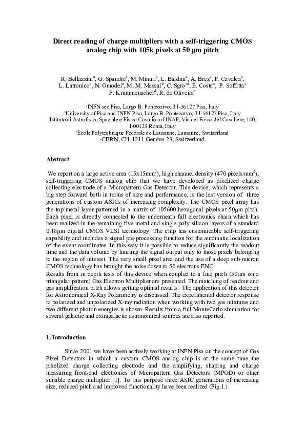 (PDF) Direct reading of charge multipliers with a self-triggering CMOS ...