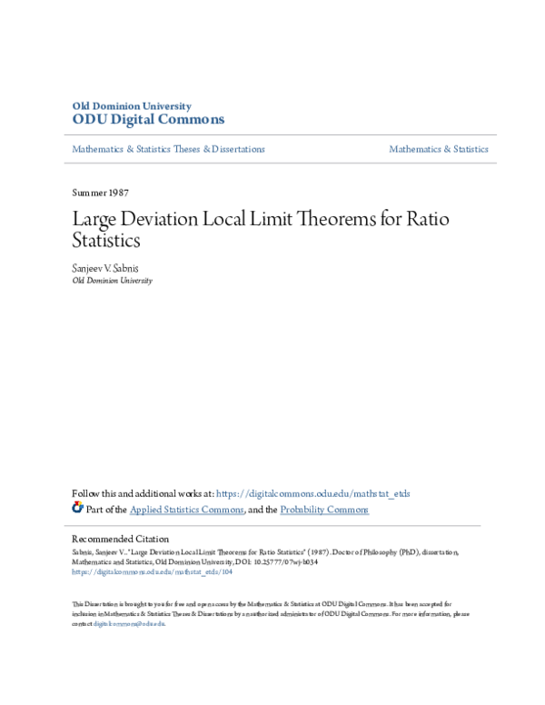(PDF) Large deviation local limit theorems for ratio statistics