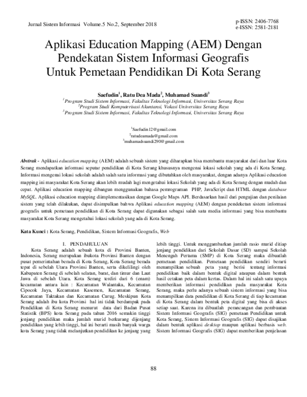 (PDF) Aplikasi Education Mapping (AEM) Dengan Pendekatan Sistem ...