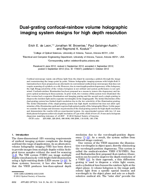 (PDF) Dual-grating confocal-rainbow volume holographic imaging system ...