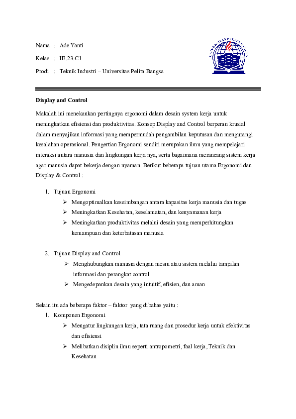 (PDF) Rangkuman Makalah Display and Control