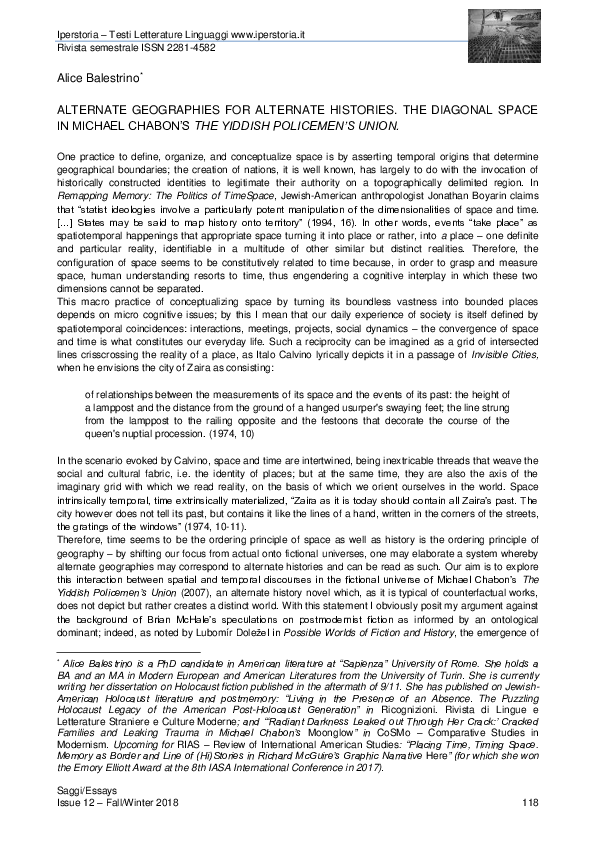 (PDF) Alternative Geographies for Alternative Stories. The Diagonal ...