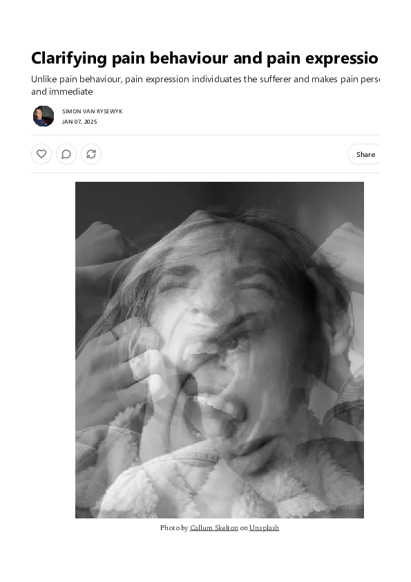 (PDF) Clarifying pain behaviour and pain expression