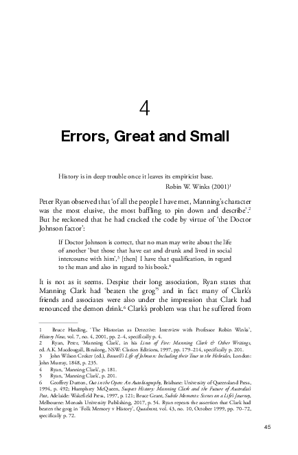 (PDF) Errors, Great and Small