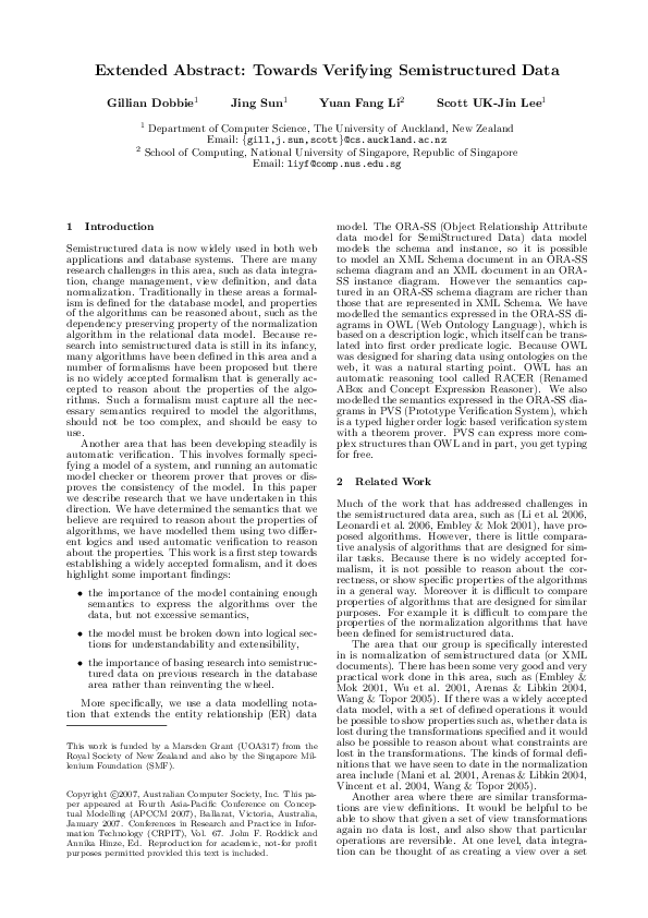 (PDF) Towards Verifying Semistructured Data