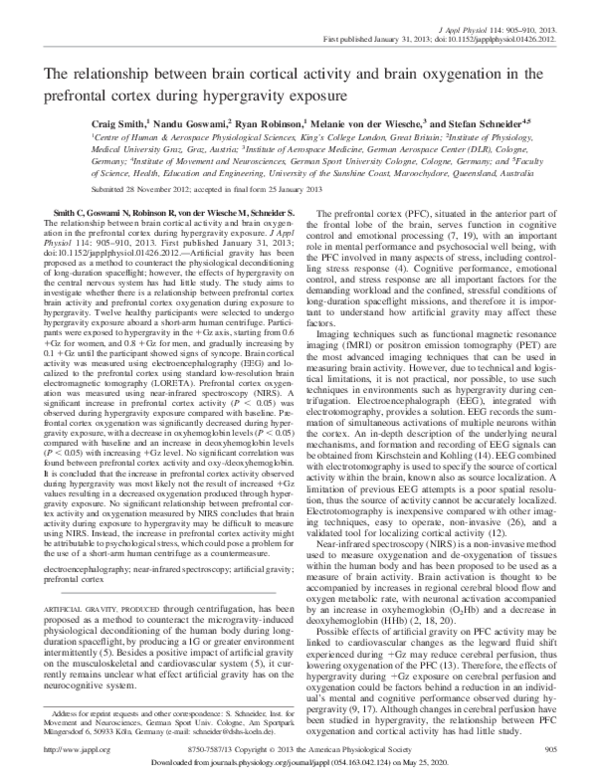 (PDF) The relationship between brain cortical activity and brain ...