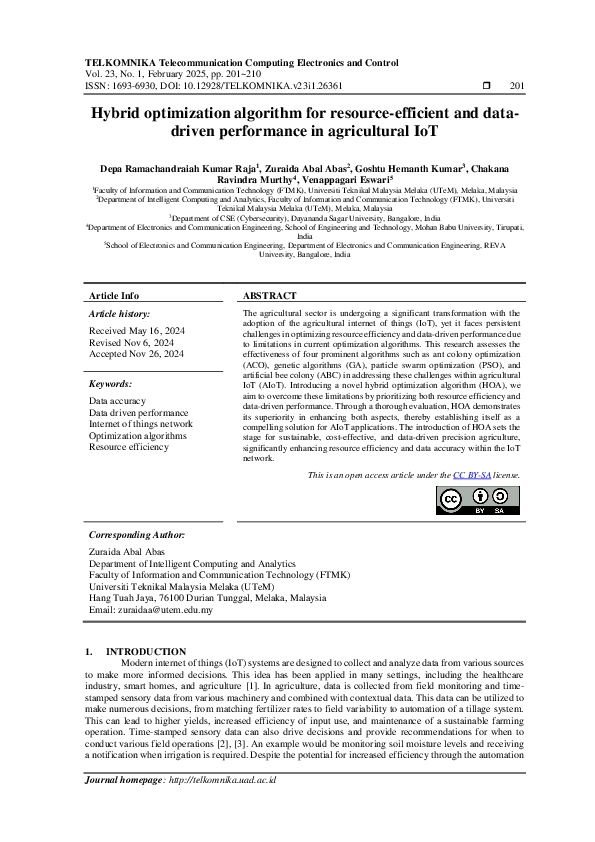 (PDF) Hybrid optimization algorithm for resource-efficient and data ...