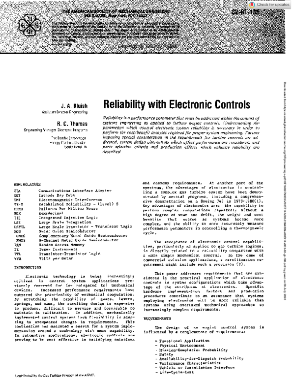 (PDF) Reliability With Electronic Controls
