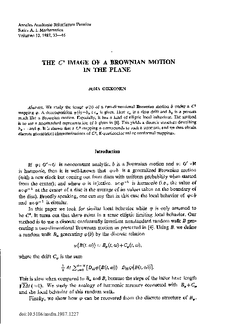 (PDF) C^2 Mapping of Brownian Motion in 2D