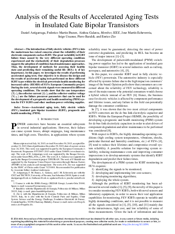 (PDF) Analysis of the Results of Accelerated Aging Tests in Insulated ...