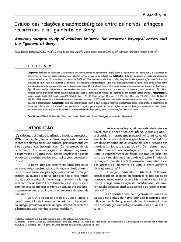 (PDF) Anatomy surgical study of relations between the recurrent ...