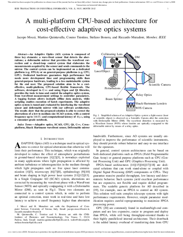 (PDF) A Multiplatform CPU-Based Architecture for Cost-Effective Adaptive Optics Systems