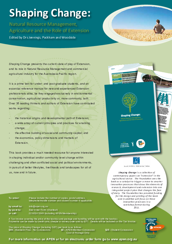 (PDF) Shaping Change: Natural Resource Management, Agriculture and the Role of Extension
