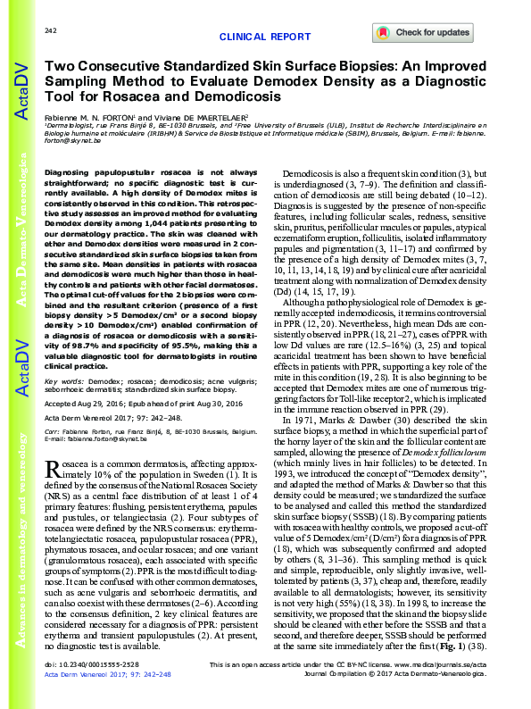 (PDF) Two Consecutive Standardized Skin Surface Biopsies: An Improved ...