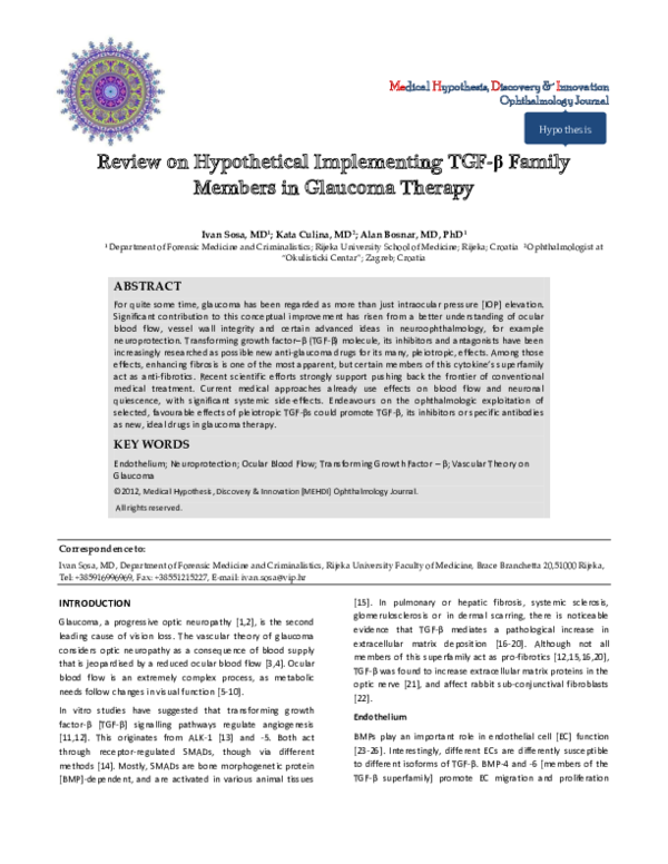 (PDF) Review on Hypothetical Implementing TGF-β Family Members in ...