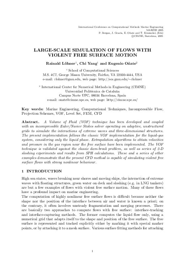 (PDF) Large-Scale Simulation of Flows with Violent Free Surface Motion