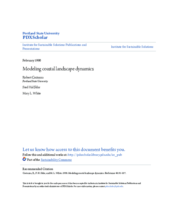 (PDF) Modeling Coastal Landscape Dynamics