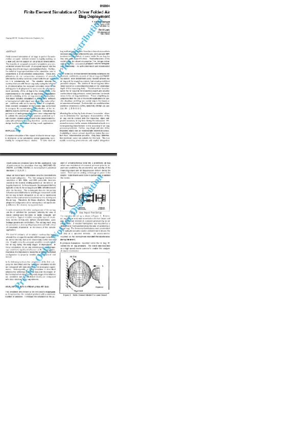 (PDF) Simulation of Air Bag Deployment Dynamics