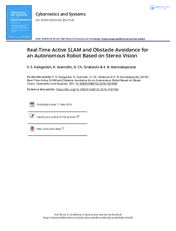 (PDF) Real-Time Active SLAM and Obstacle Avoidance for an Autonomous Robot Based on Stereo Vision