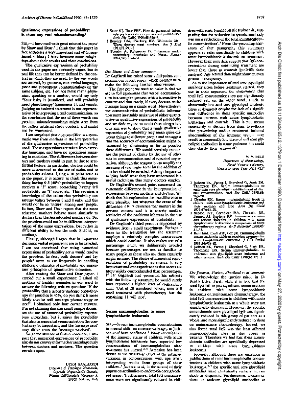 (PDF) Qualitative expressions of probability: is there any real ...