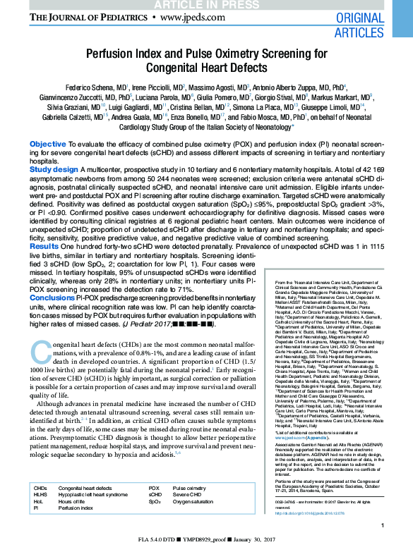(PDF) Perfusion Index and Pulse Oximetry Screening for Congenital Heart ...