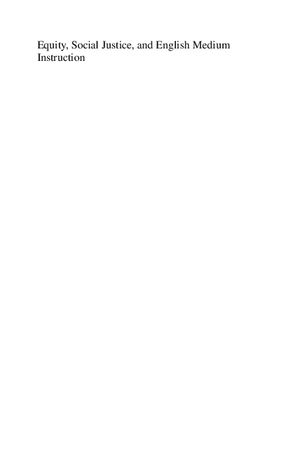 (PDF) Equity, Social Justice, and English Medium Instruction Case ...