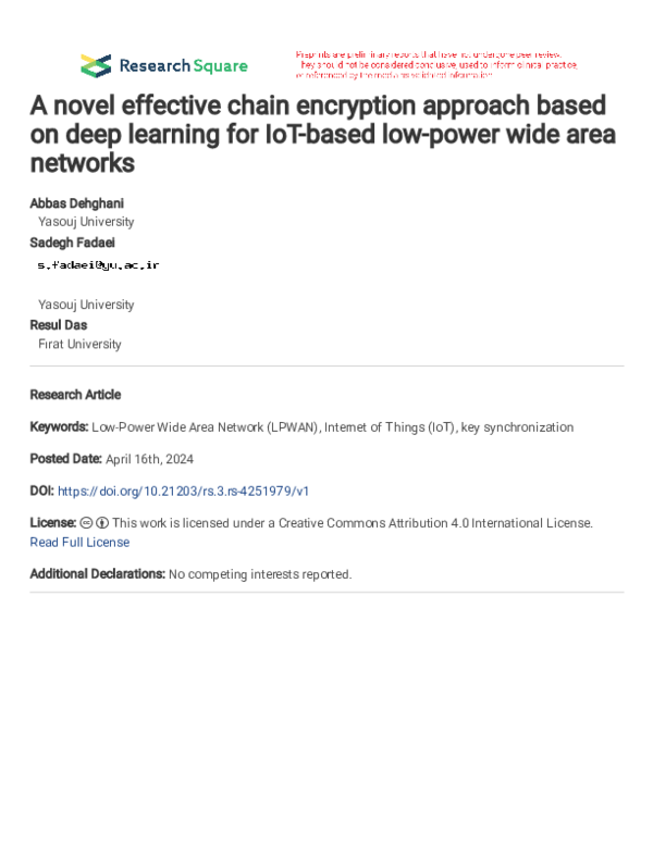 (PDF) A novel effective chain encryption approach based on deep ...