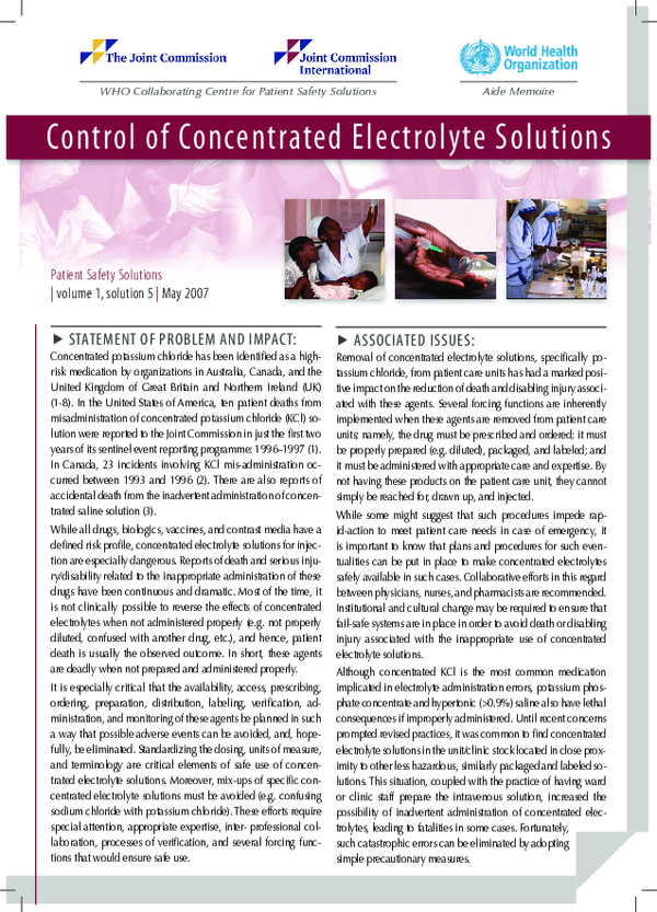 (PDF) Control of Concentrated Electrolyte Solutions