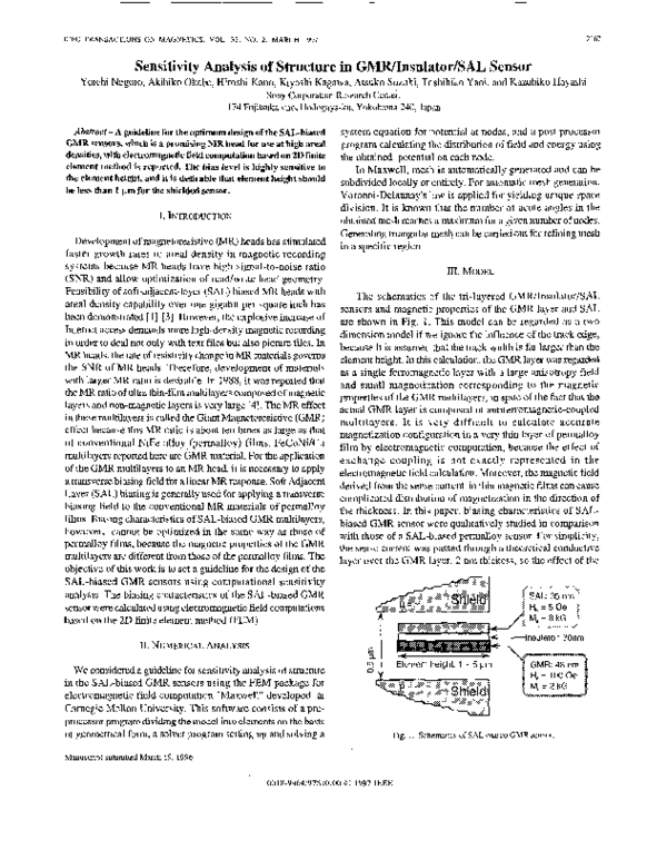 (PDF) Sensitivity analysis of structure in GMR/insulator/SAL sensor