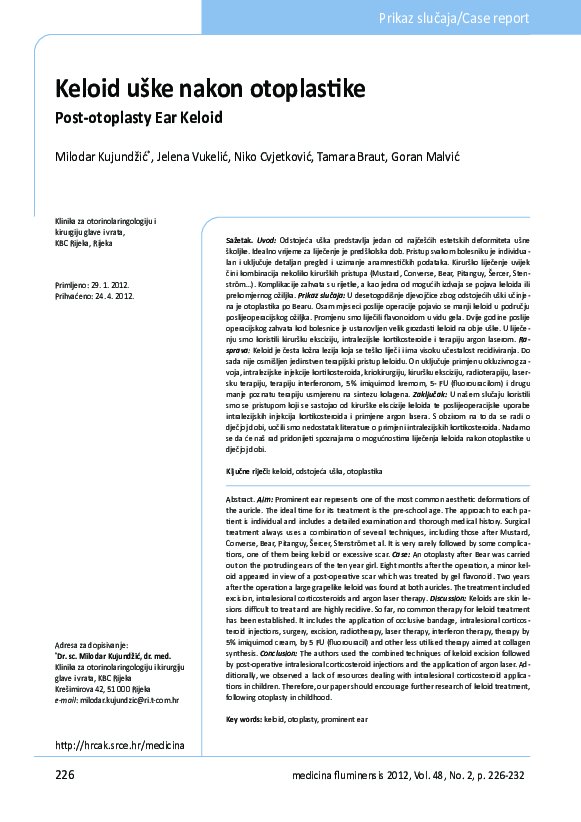 (PDF) Post-otoplasty Ear Keloid