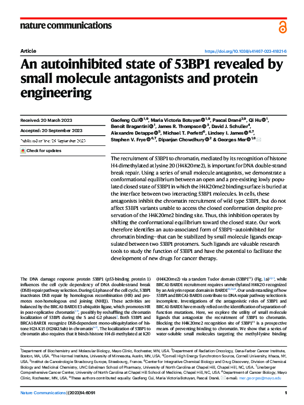 (PDF) An autoinhibited state of 53BP1 revealed by small molecule ...