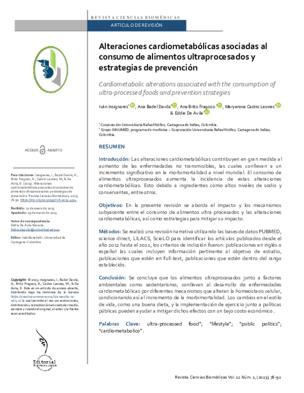 (PDF) Cardiometabolic alterations associated with the consumption of ...