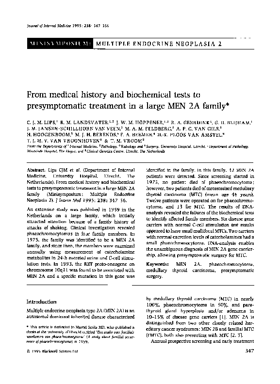 (PDF) From medical history and biochemical tests to presymptomatic ...