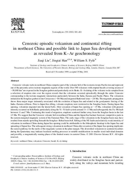 (PDF) Cenozoic episodic volcanism and continental rifting in northeast ...