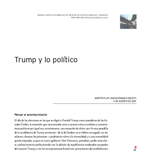 (PDF) Trump y lo político