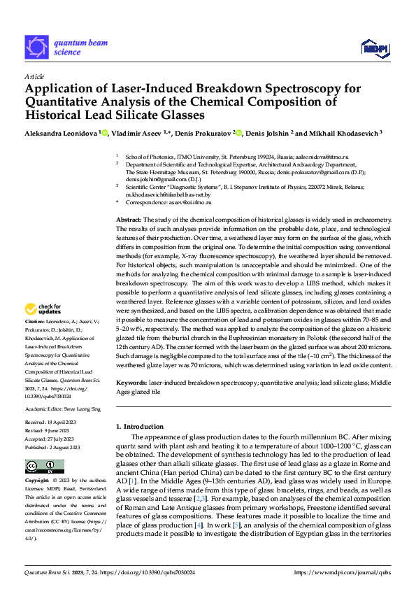 (PDF) Application of Laser-Induced Breakdown Spectroscopy for ...