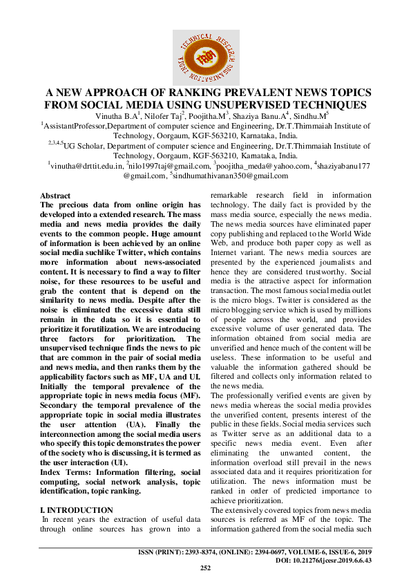(PDF) A New Approach of Ranking Prevalent News Topics from Social Media ...