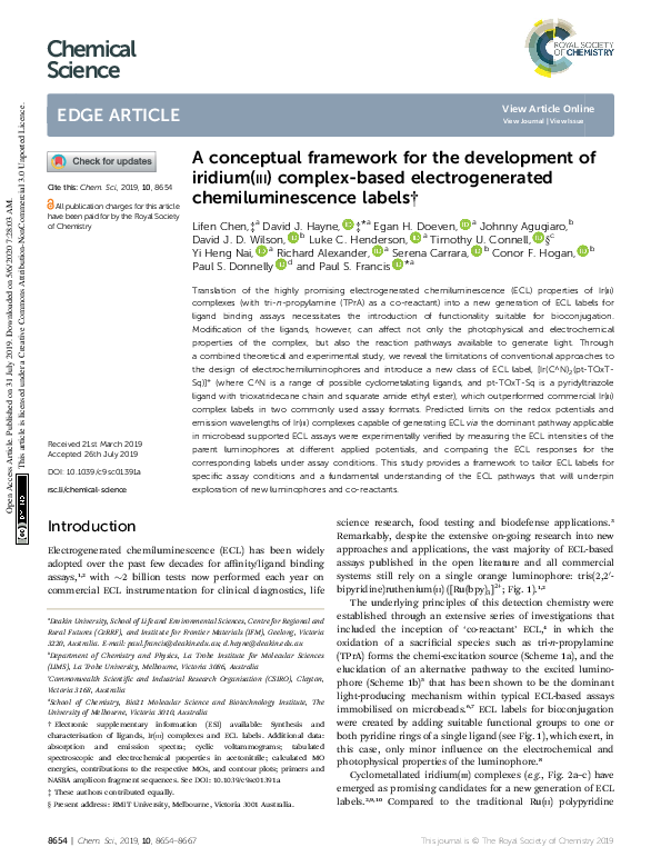 (PDF) A conceptual framework for the development of iridium( iii ...